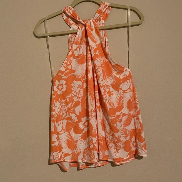 Lush | Tops | Lush Light Orange And White Floral Flowy Top Large | Poshmark